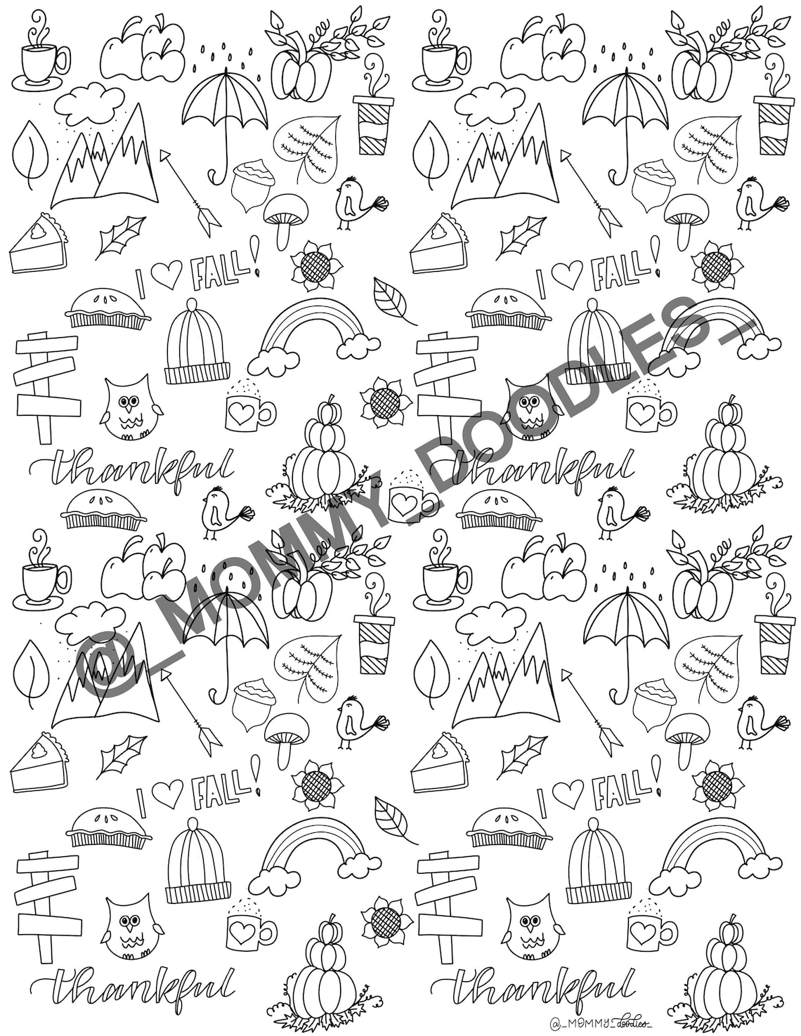 3 Fall Coloring Pages (DIGITAL DOWNLOAD) - Etsy