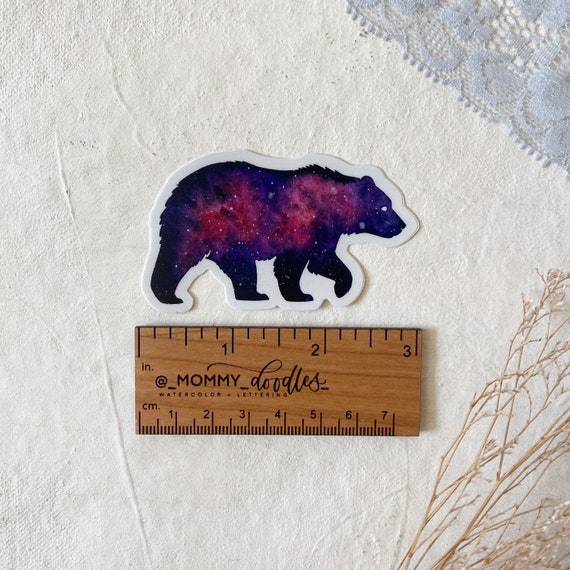 Bear Galaxy Vinyl Sticker Purple & Pink Galaxy - Etsy