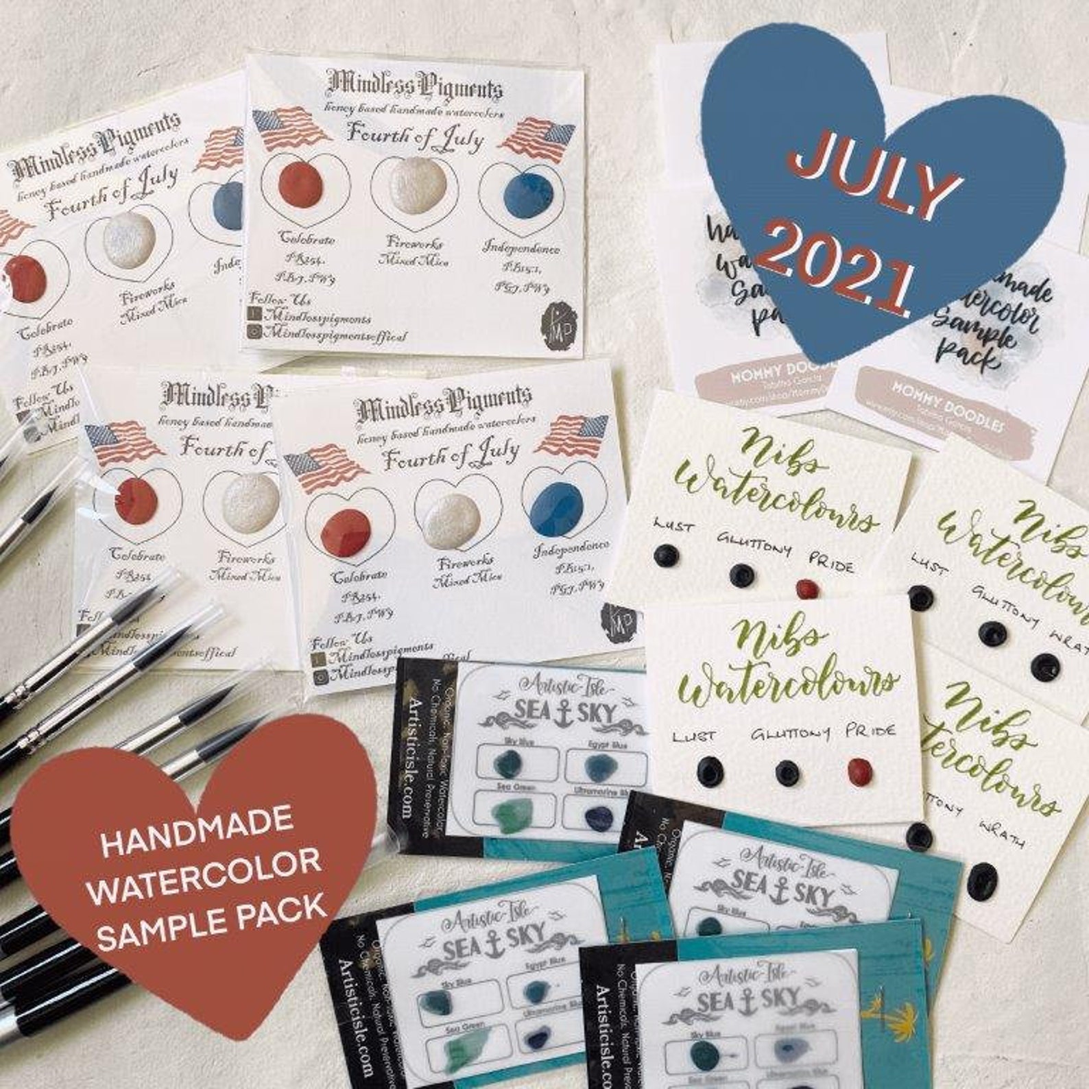 Handmade Watercolor Sample Pack | Etsy
