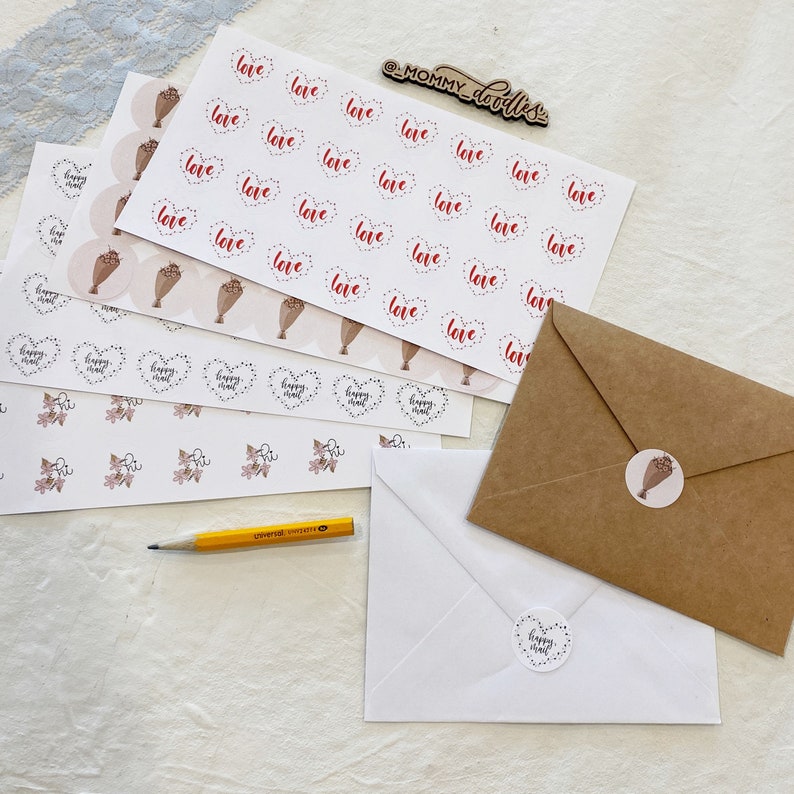 Envelope Stickers Envelope Seals Happy Mail Stickers 1 - Etsy