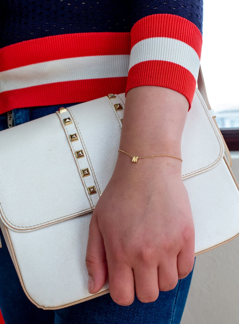 Personalized Gold Plated Tiny Initial Upper Case Letter - Etsy