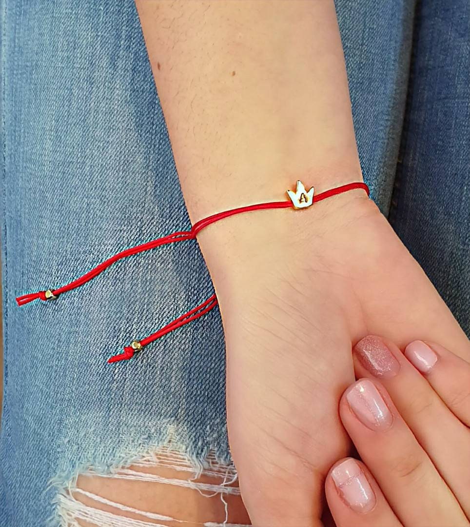 Personalized Tiny Crown Bracelet, Engraved Gold Crown Charm, Custom ...