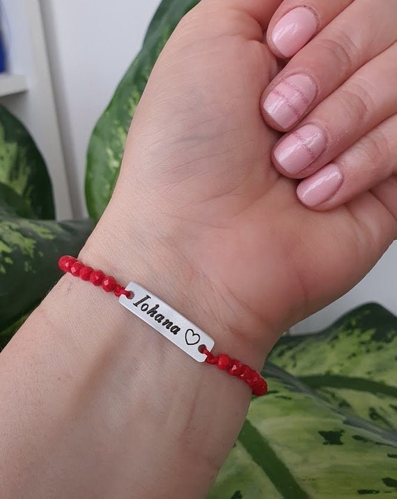 Personalized Name Bracelet Custom Engraved Beaded Bracelet | Etsy