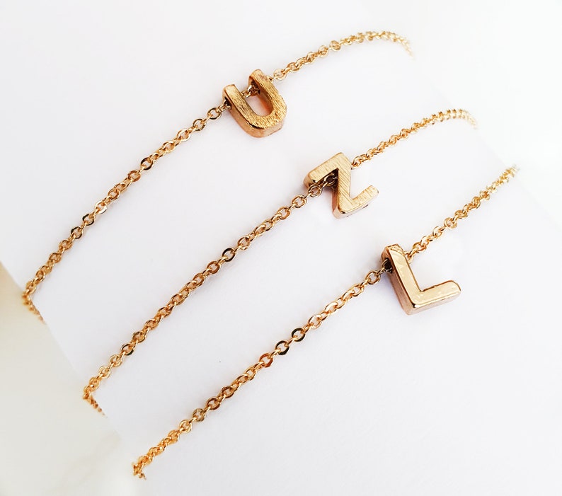 Personalized Gold Plated Tiny Initial Upper Case Letter - Etsy