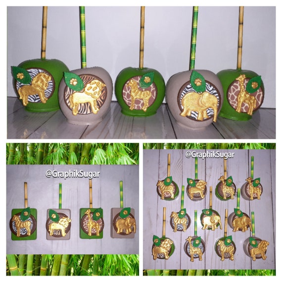 36 SAFARI Themed Treats 12 Candy or CHOCOLATE Apples 12 Rice | Etsy