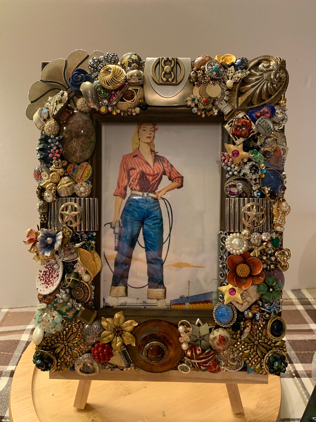 Frame Jeweled Bedazzled Frame Vintage to Modern Jewelry Embellished 4 X ...