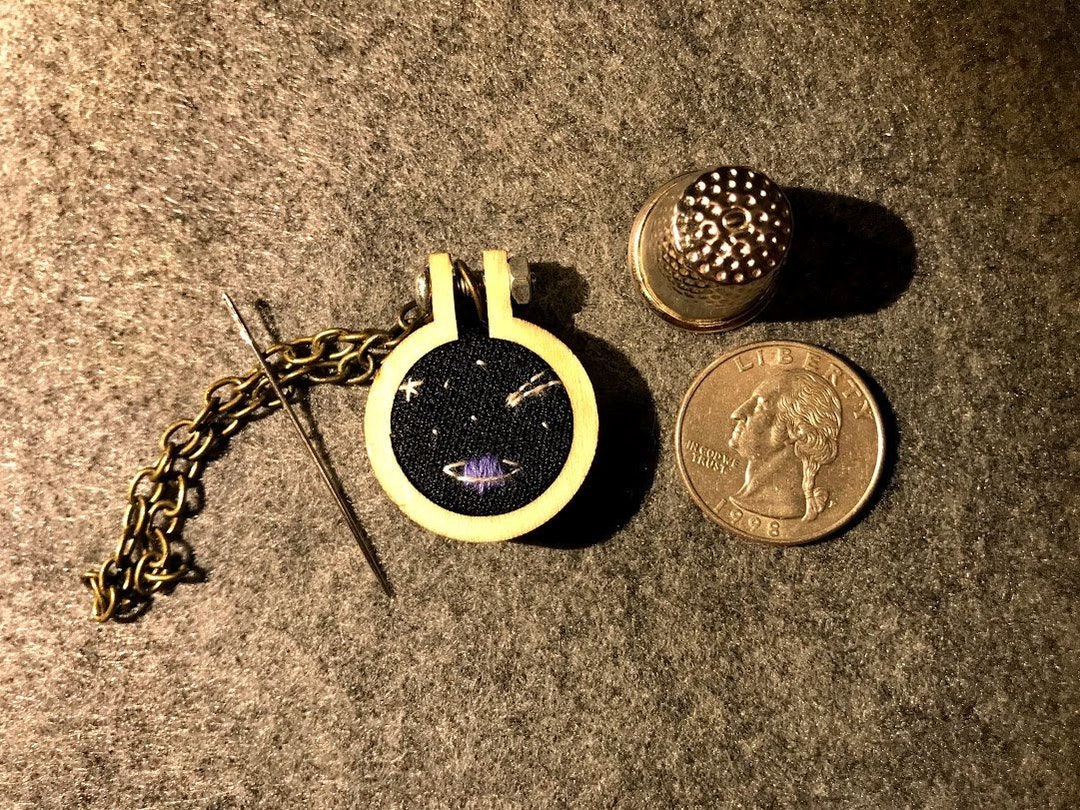Mini Hand-embroidered Space/ Planet Theme Keychain - Etsy
