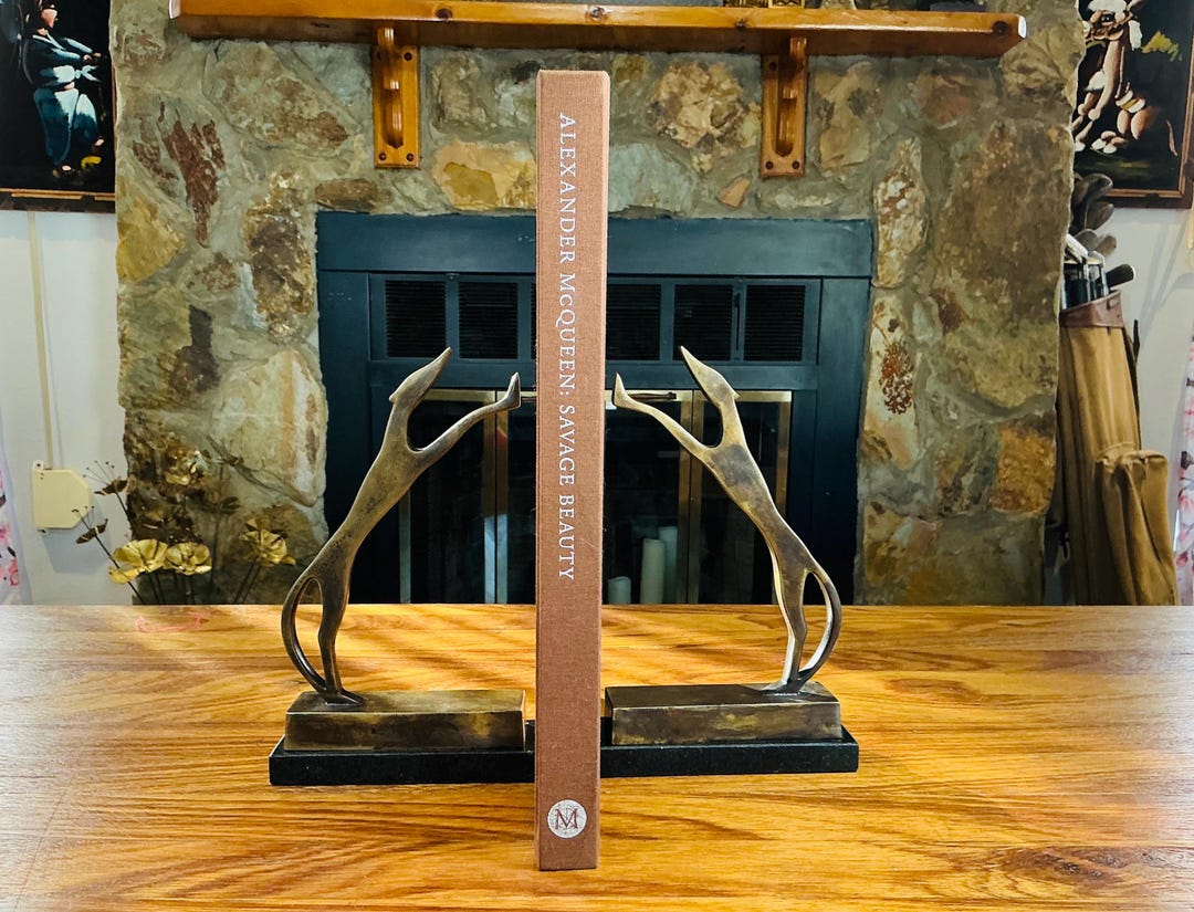 Vintage MCM Bronze Greyhound Dog Bookends, Heavy Bronze Mid Century ...