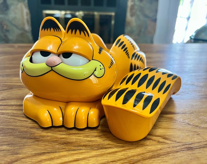 Vintage Tyco Garfield Landline Telephone, Eyes Open and Close, WORKS ...