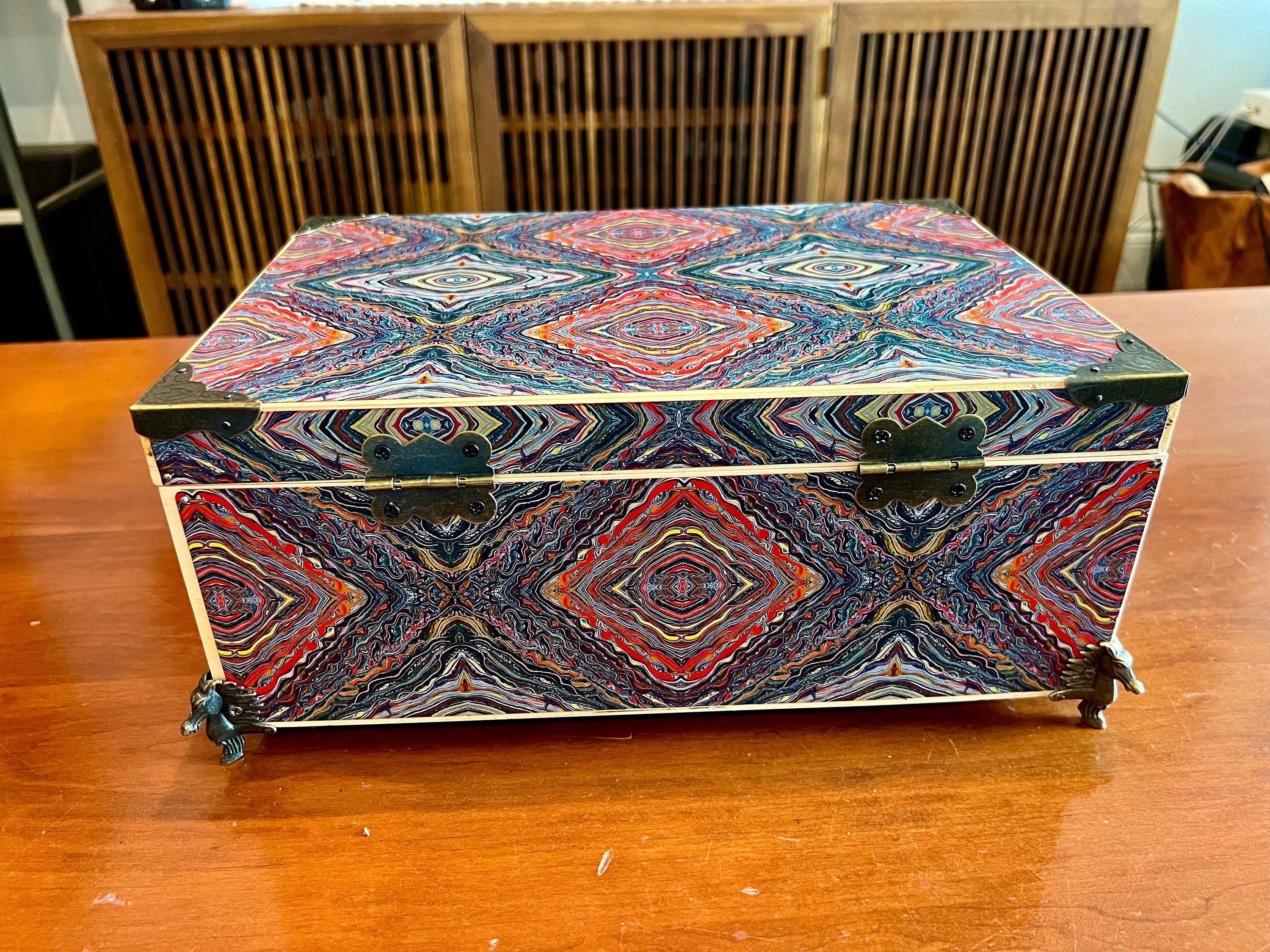 Large Decorative Box, Wooden Storage Box, Decorative Box With Hinged ...