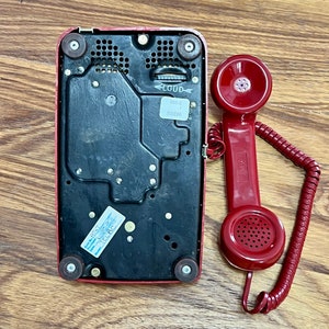 Vintage AT&T Red Rotary Dial Telephone, WORKS, Red Dial Phone, Retro ...