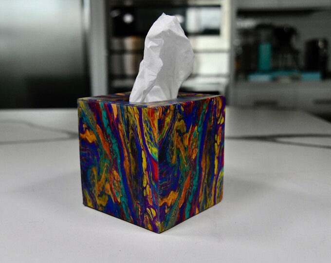 Colorful Tissue Box Cover Cube Facial Tissue Holder Square - Etsy