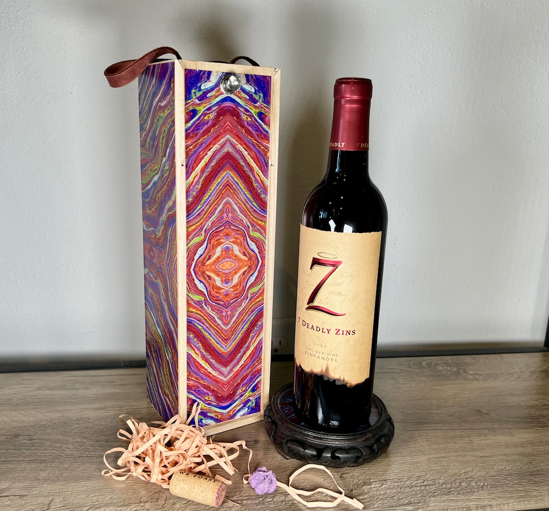 Wood Wine Box, Wine Gift Box, Decorative Wine Box, Wooden Box for Wine ...