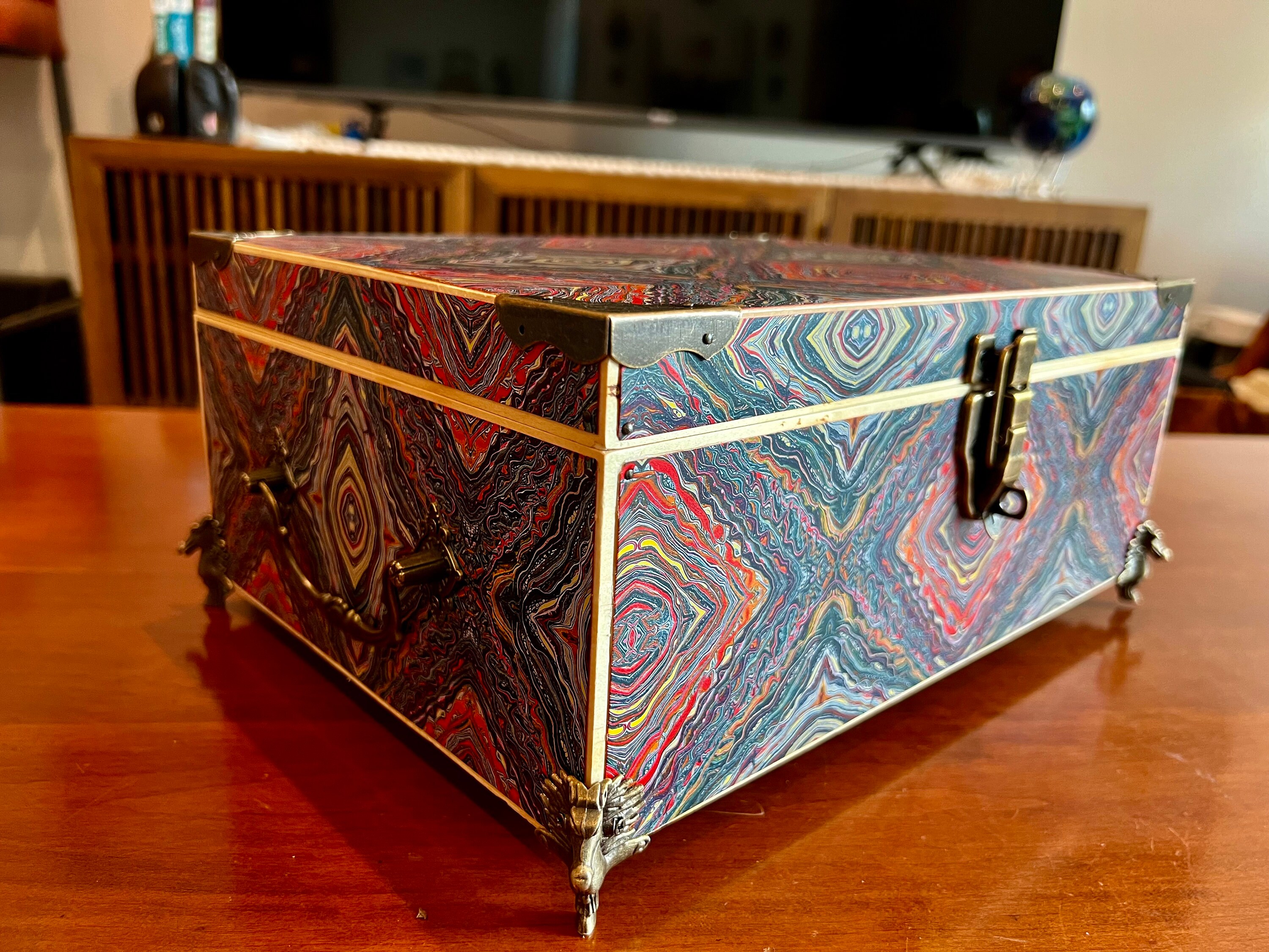 Large Decorative Box, Wooden Storage Box, Decorative Box With Hinged ...