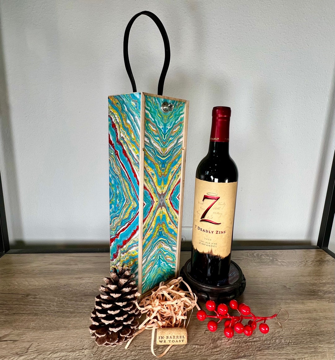 Wood Wine Box, Wine Gift Box, Decorative Wine Box, Wooden Box for Wine ...
