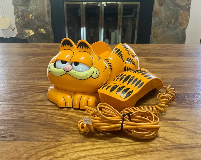 Vintage Tyco Garfield Landline Telephone, WORKS, Garfield Phone ...
