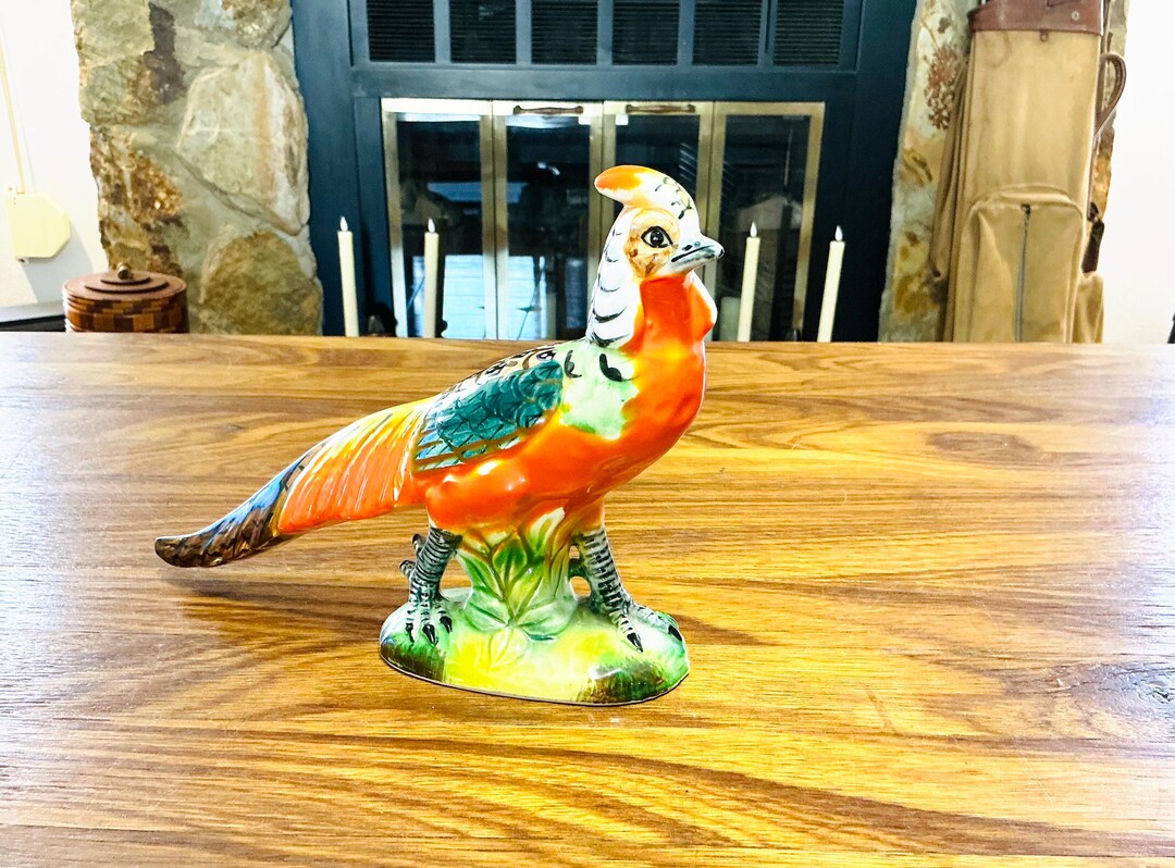 Vintage Kelvin's Ceramic Pheasant Figurine: Handpainted Japan, 1950s - Etsy