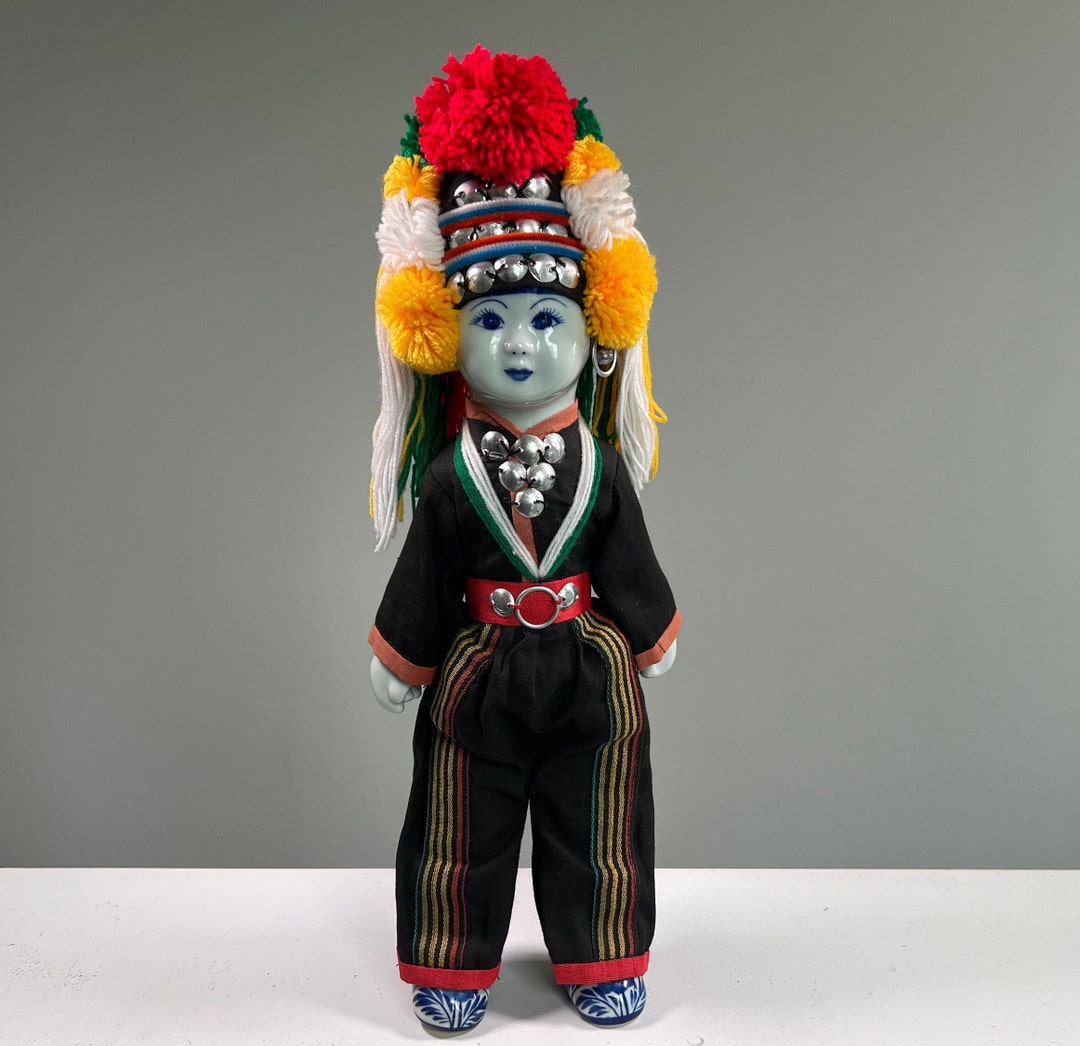 Vintage Porcelain Thailand Chiang Mai Tribal Thai Doll, Hand Made ...