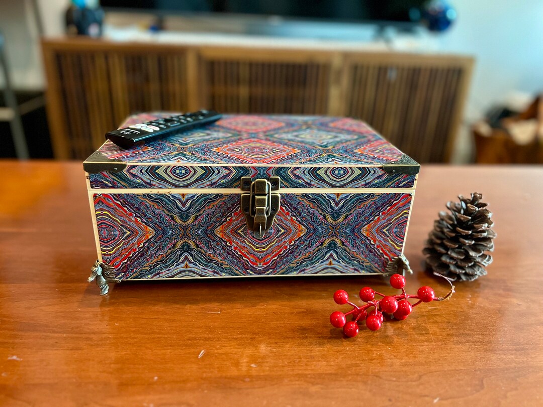 Large Decorative Box, Wooden Storage Box, Decorative Box With Hinged ...