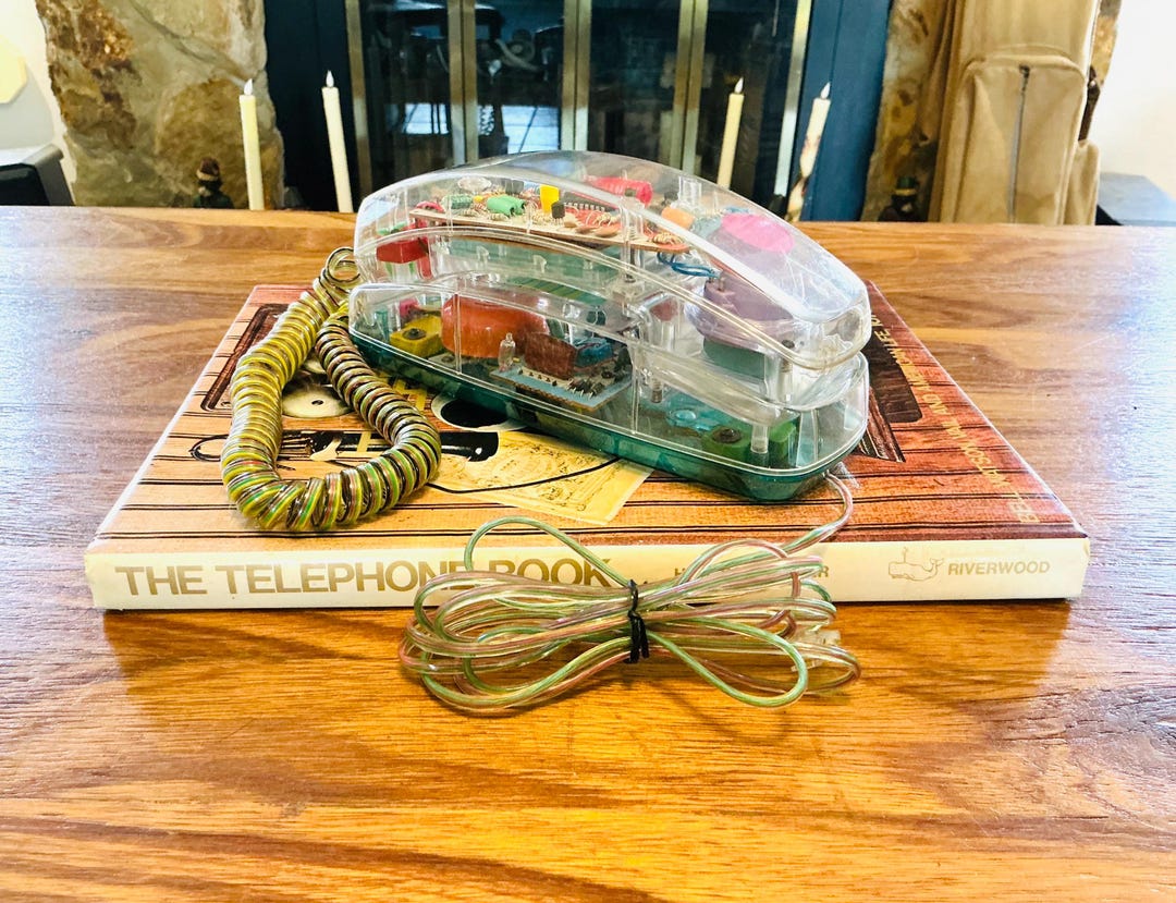 Vintage Unisonic Working Telephone: Clear Transparent Touch Tone Phone ...