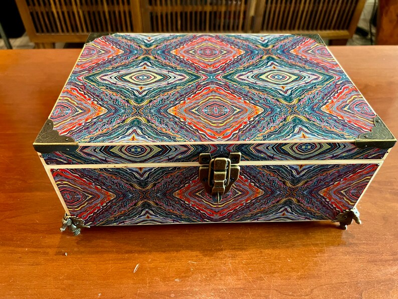 Large Decorative Box, Wooden Storage Box, Decorative Box With Hinged ...