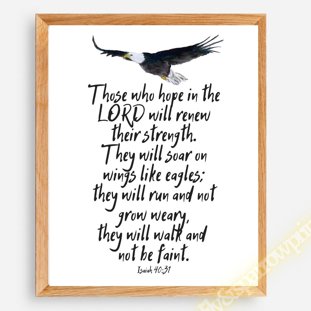 Eagle Inspirational Print, Religious Wall Art, Christian Scripture ...