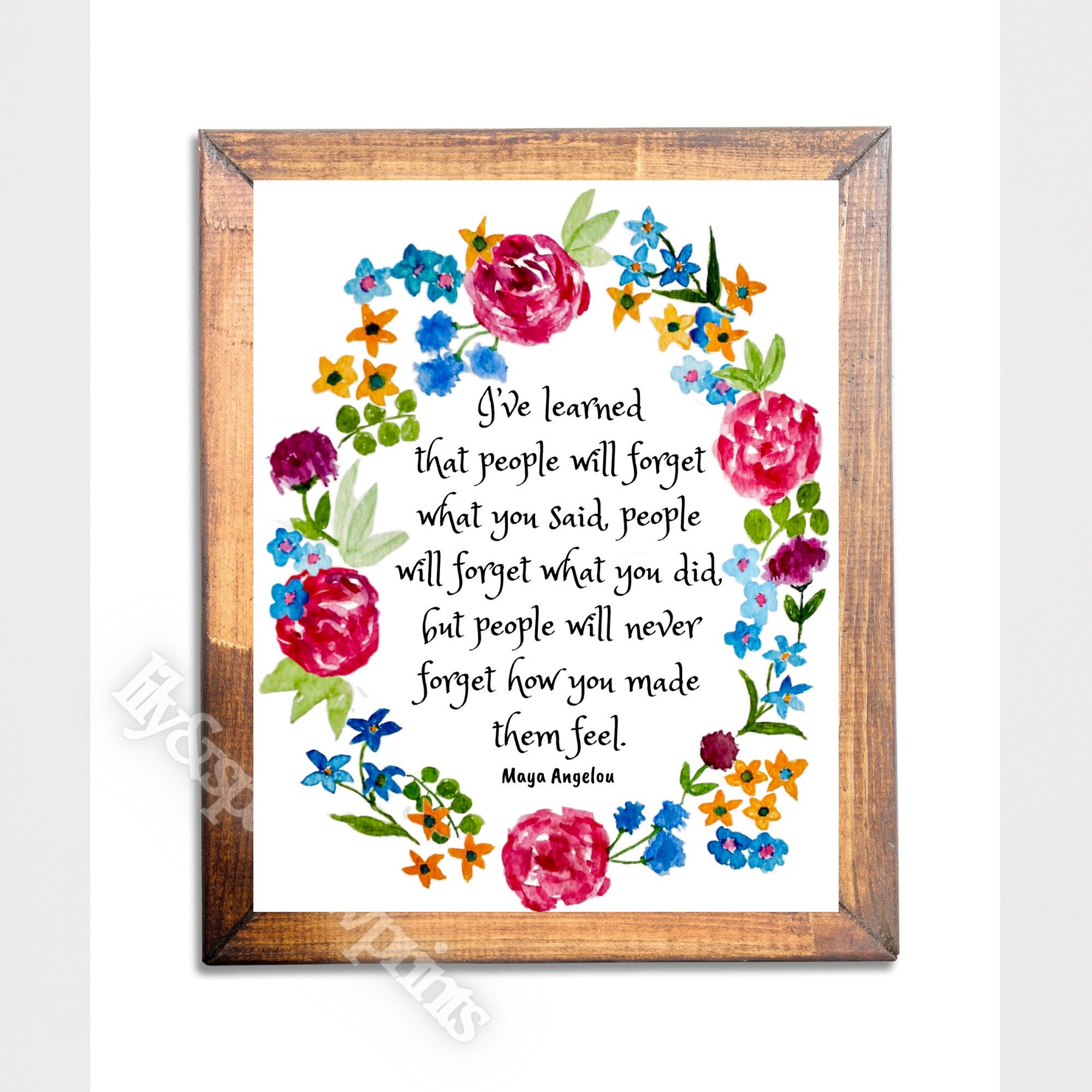 Maya Angelou Inspirational Wall Print, Maya Angelou Quote Print ...