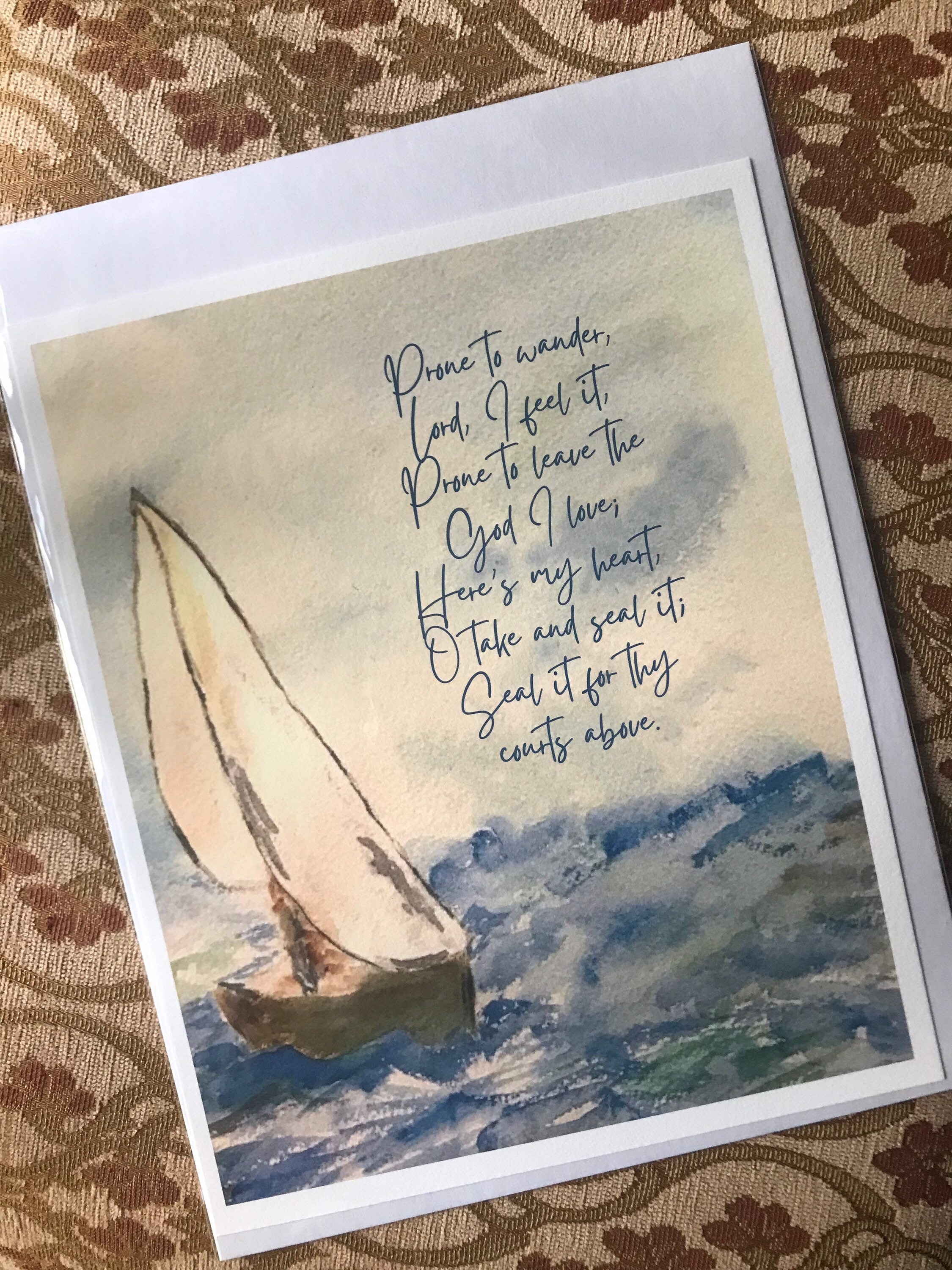 Sailboat Painting, Religious Wall Art, Nautical Ocean Christian Print ...