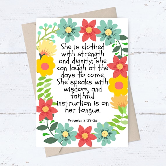 PRINTABLE Proverbs 31 Card Religious Mothers Day Christian | Etsy