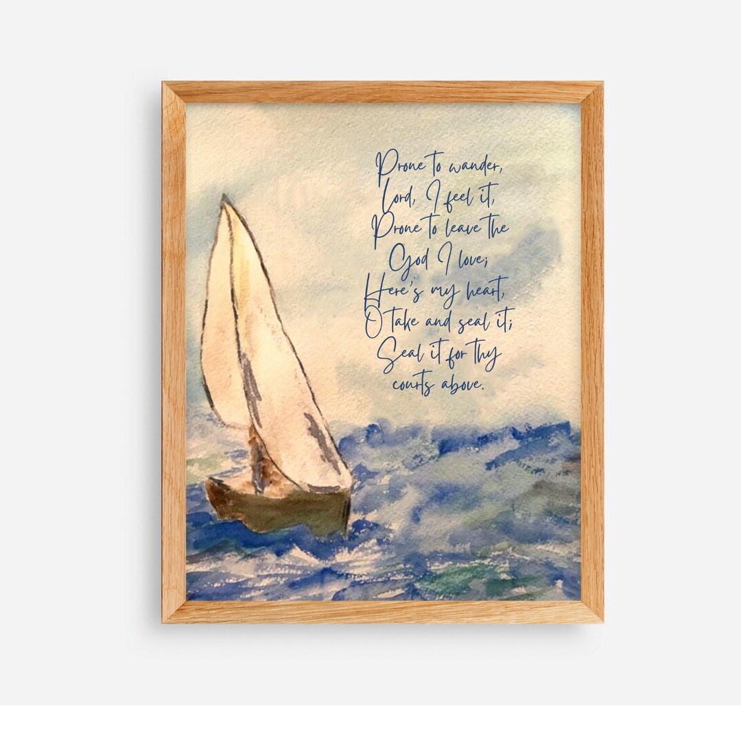 Sailboat Painting, Religious Wall Art, Nautical Ocean Christian Print ...