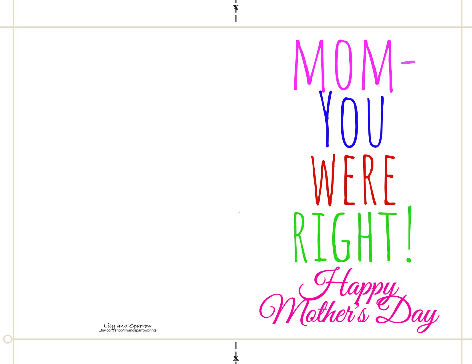 FUNNY Mothers Day Card PRINTABLE; Happy Mother's Day Instant DIGITAL ...