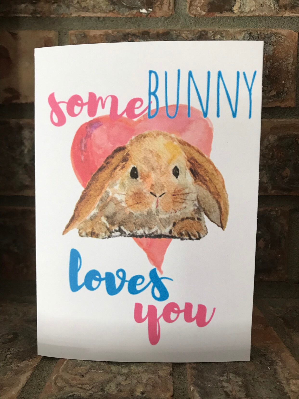 Printable Bunny Valentines Day Card Some Bunny Loves You Birthday Card ...