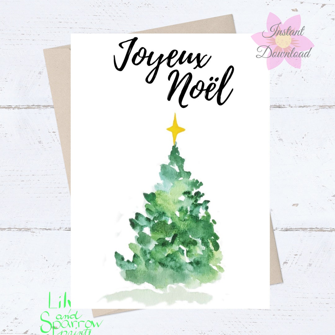 French PRINTABLE Christmas Card, Joyeux Nöel, Digital Download ...