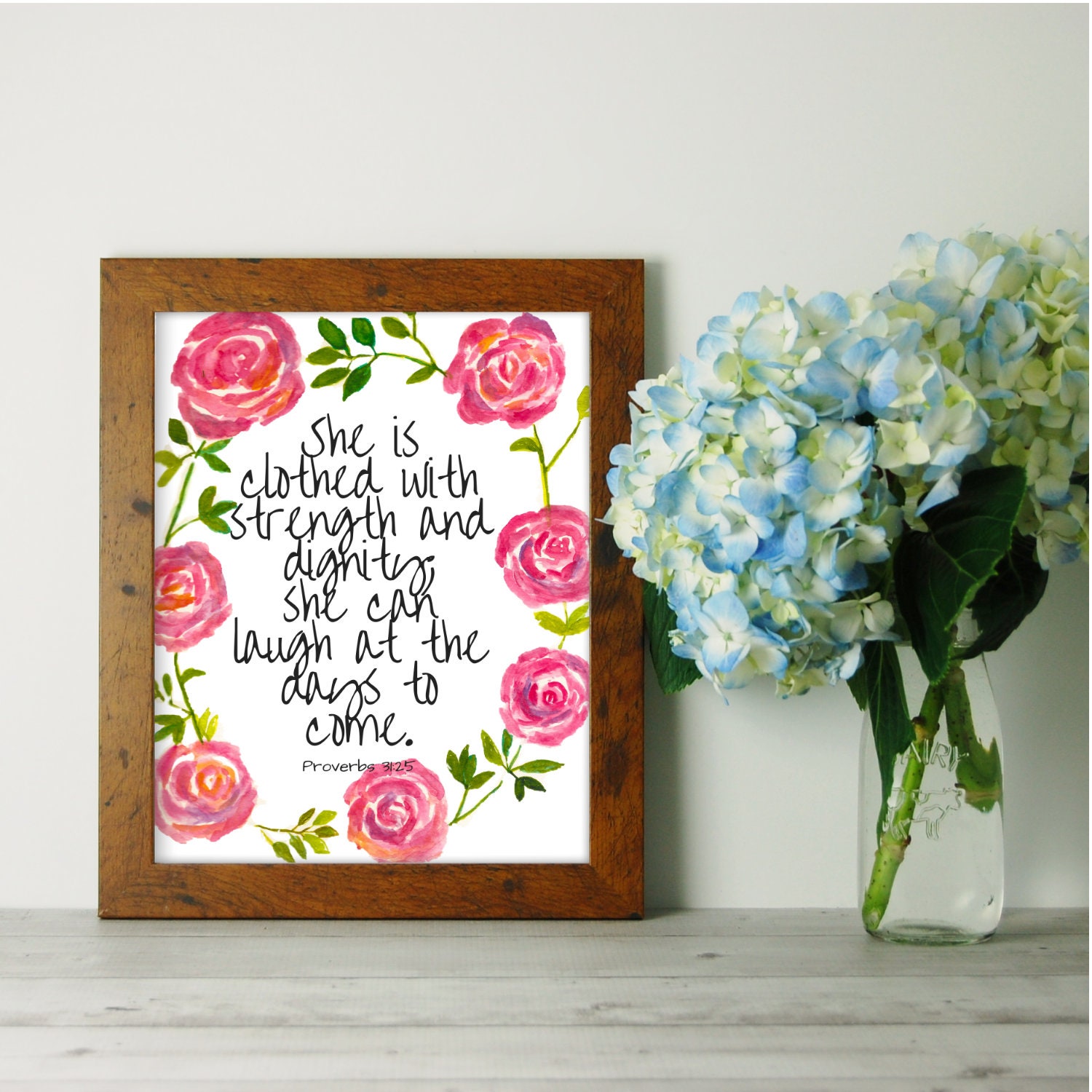 Instant Download She Is Clothed With Strength and Dignity Art Print ...