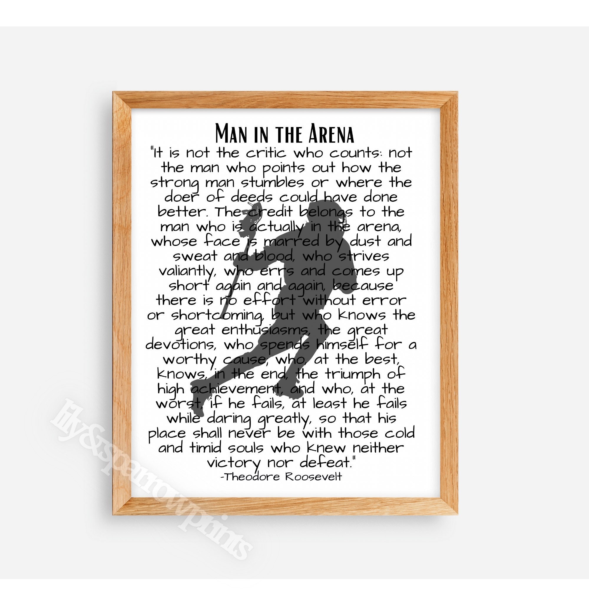 Man in the Arena, Lacrosse Poster, Digital Download, Boys Sports Wall ...