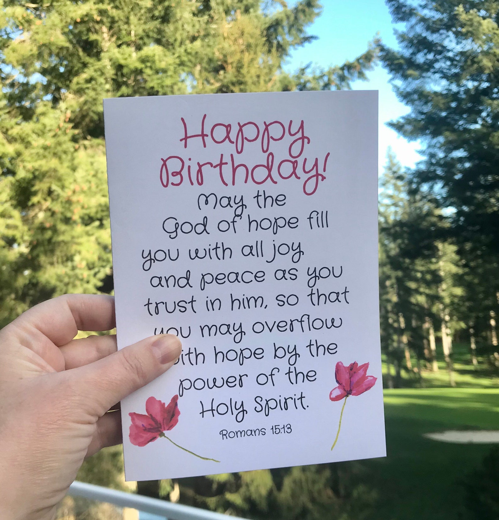 Religious PRINTABLE Birthday Card Romans Bible Verse Card | Etsy