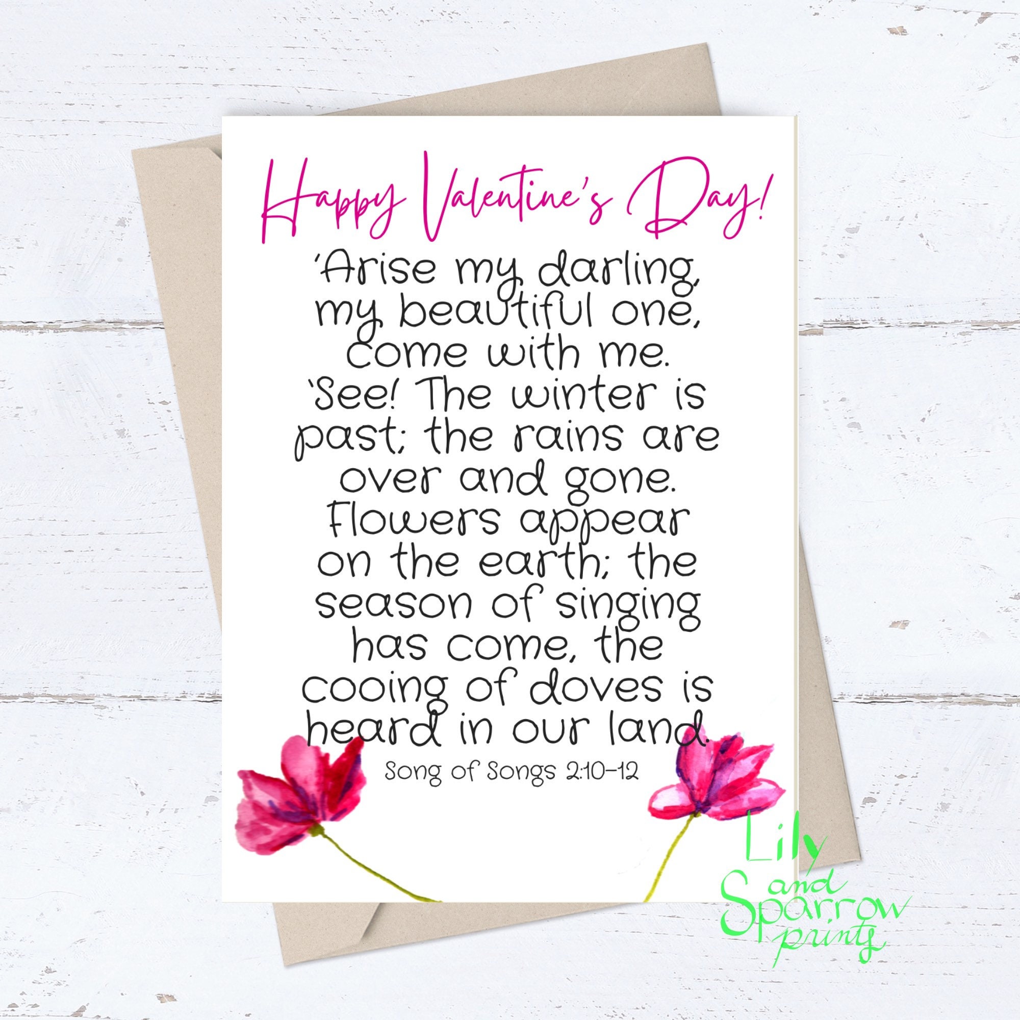 Religious PRINTABLE Valentine’s Day Card; Wedding Bible Verse Card ...