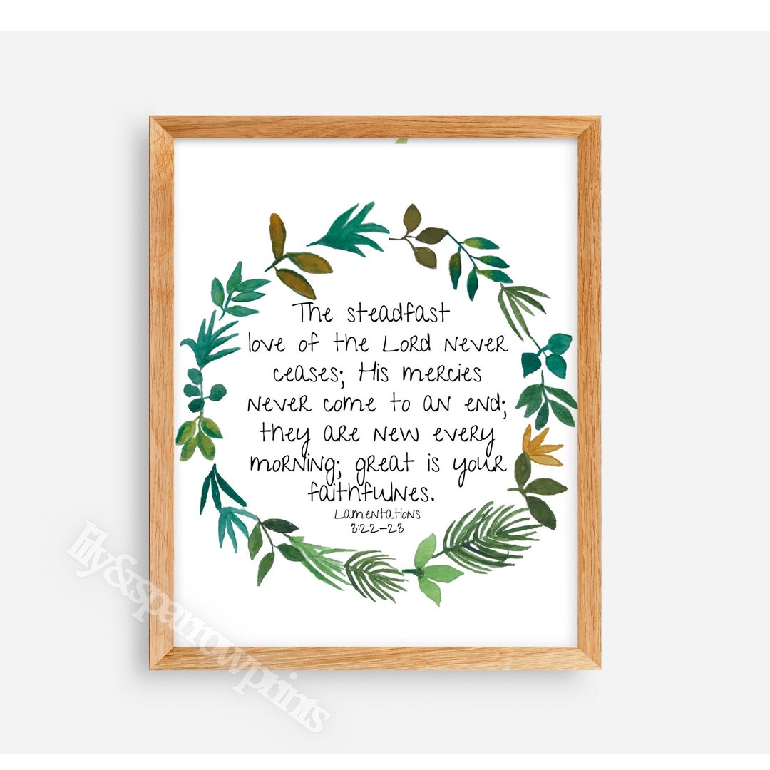 Religious Wall Art, Steadfast Love of the Lord Never Ceases New Every ...