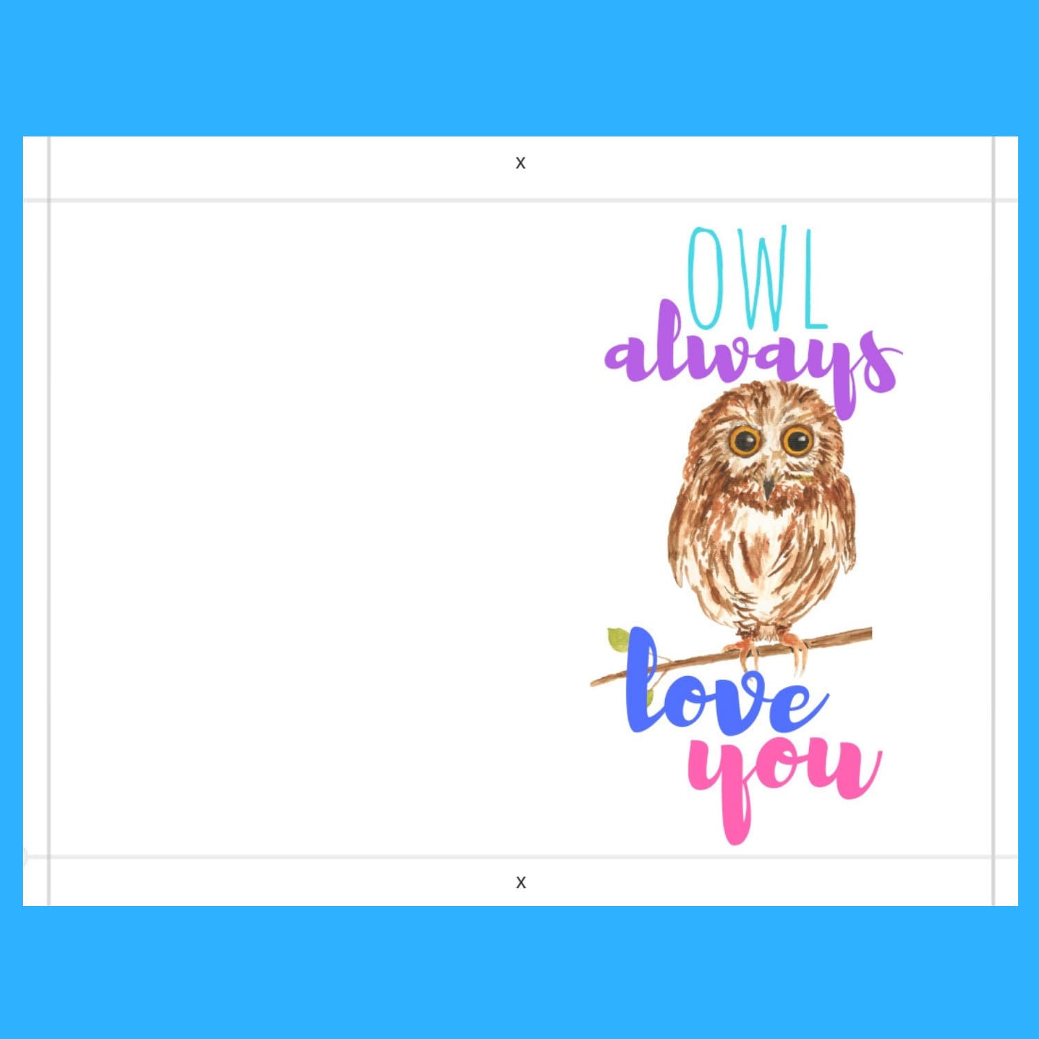 Owl Valentines Day PRINTABLE Card; Funny Pun Owl Always Love You ...