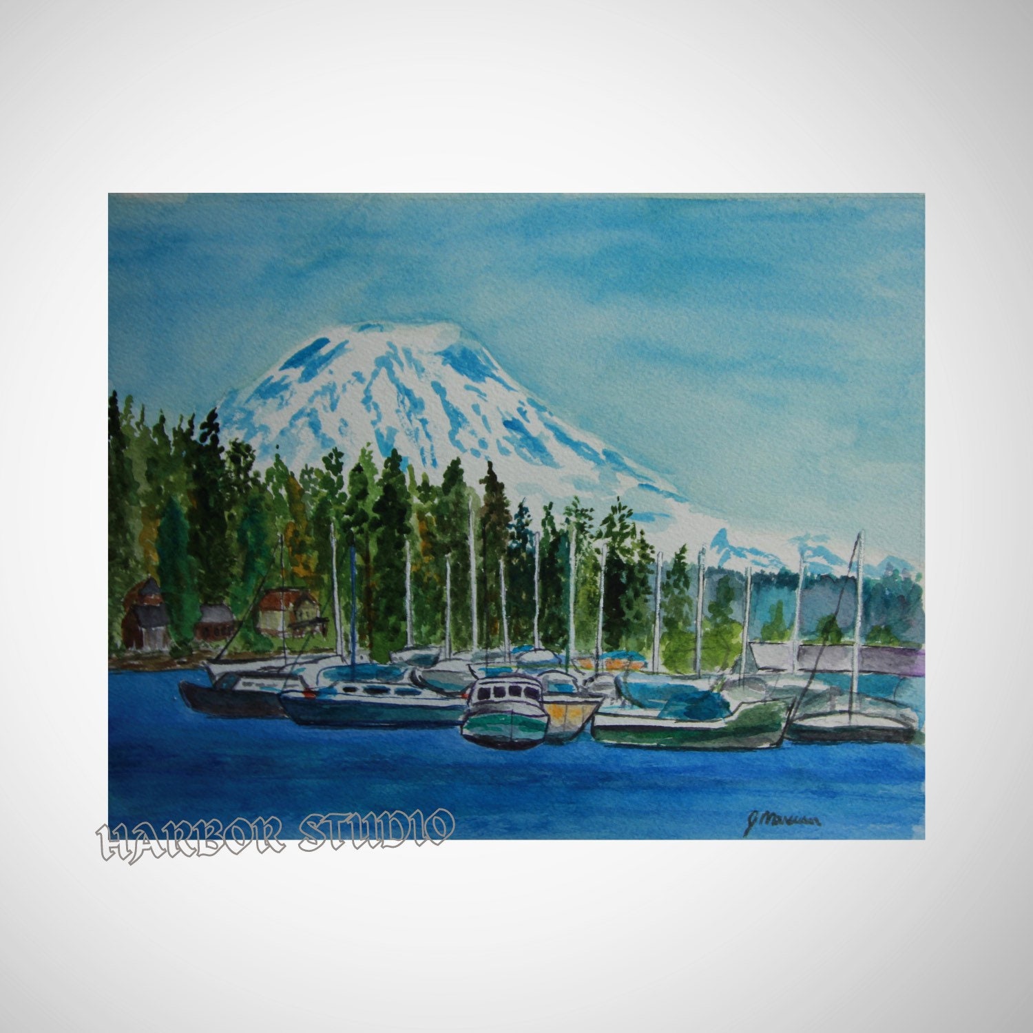 Gig Harbor Original Watercolor Painting, Pacific Northwest Print ...