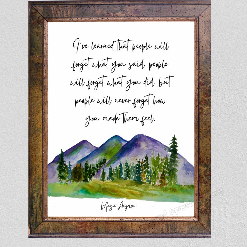 Maya Angelou Inspirational Wall Art, Graduation Gift for Her, Maya ...