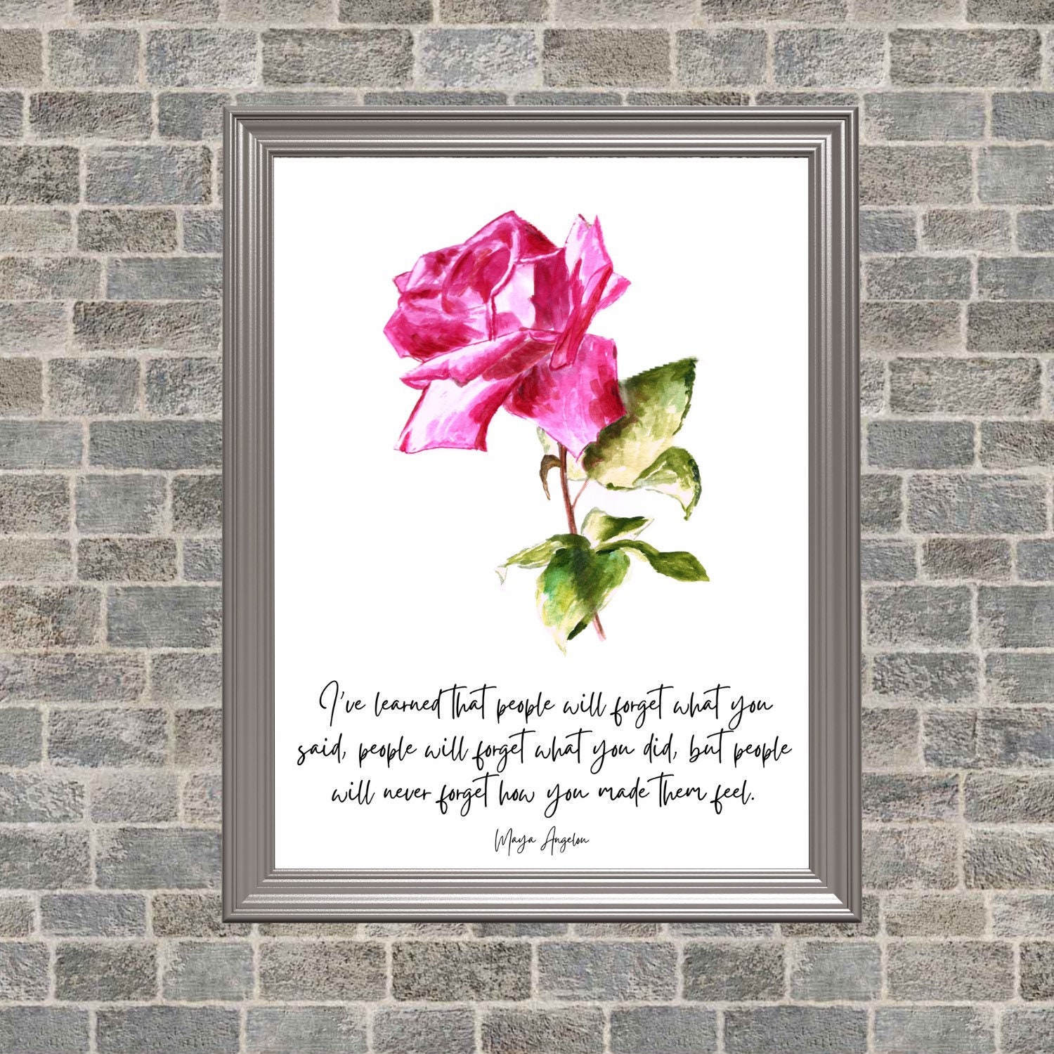 Maya Angelou Inspirational Wall Print, Maya Angelou Quote Print ...