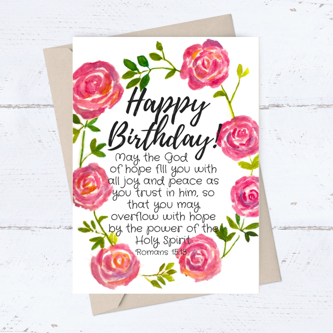 Religious PRINTABLE Birthday Card; Romans Bible Verse Card, Birthday ...