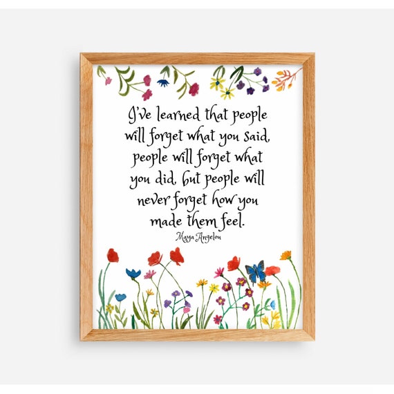 Maya Angelou Inspirational Wall Print Maya Angelou Quote - Etsy