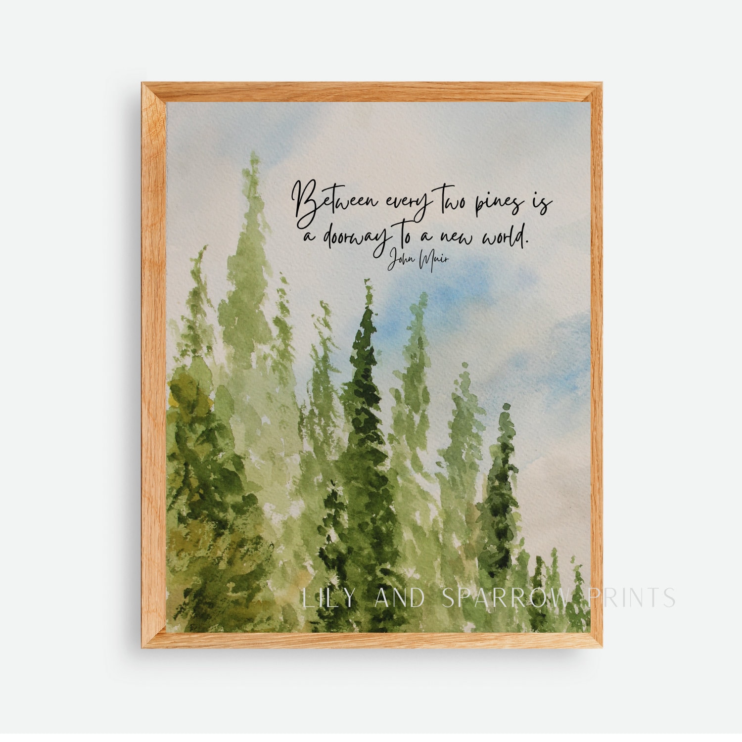 John Muir Print, Inspirational Quote Wall Art, Watercolor Forest ...
