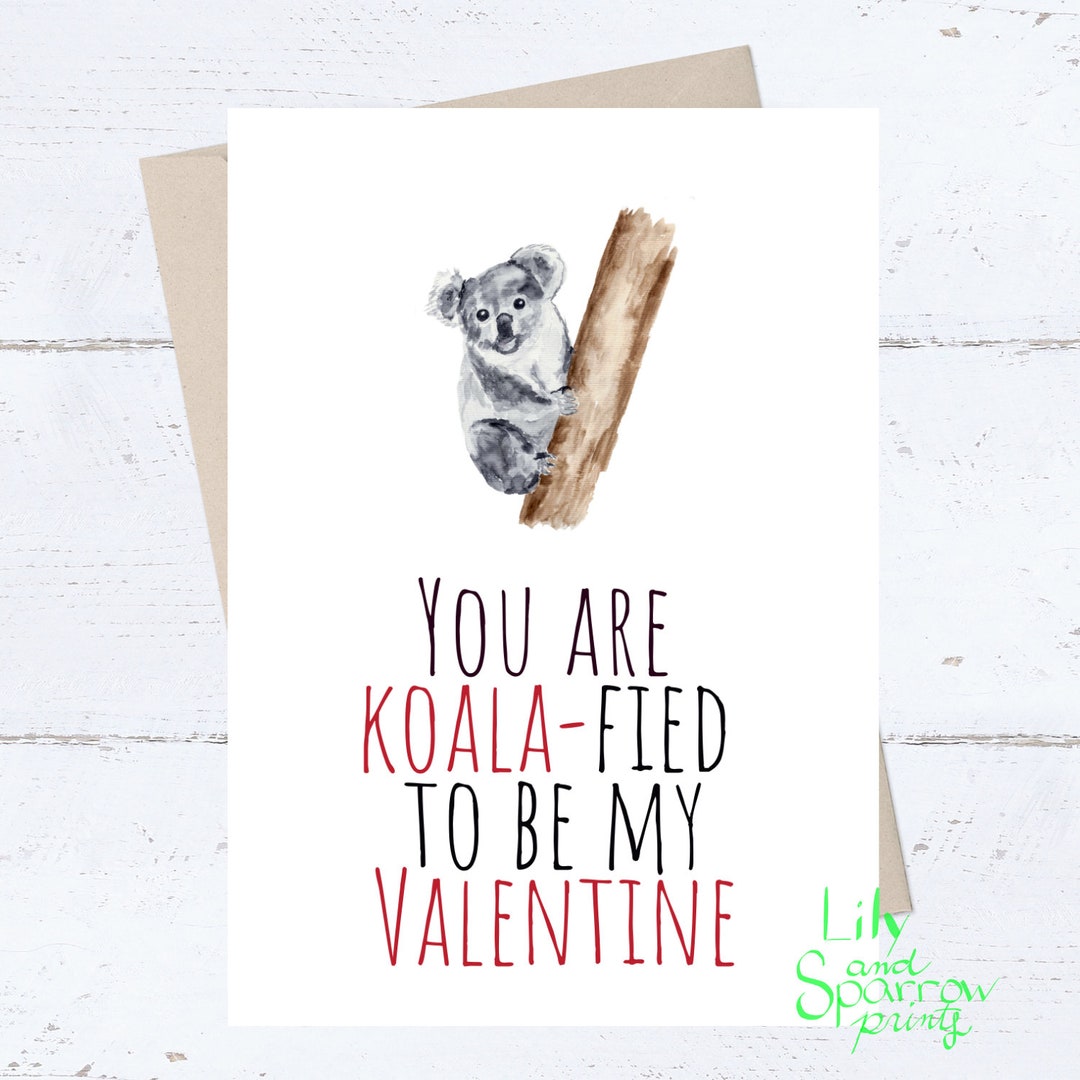 Koala Valentines Day Card, Funny Cute Animal Valentine, Kids Valentines ...