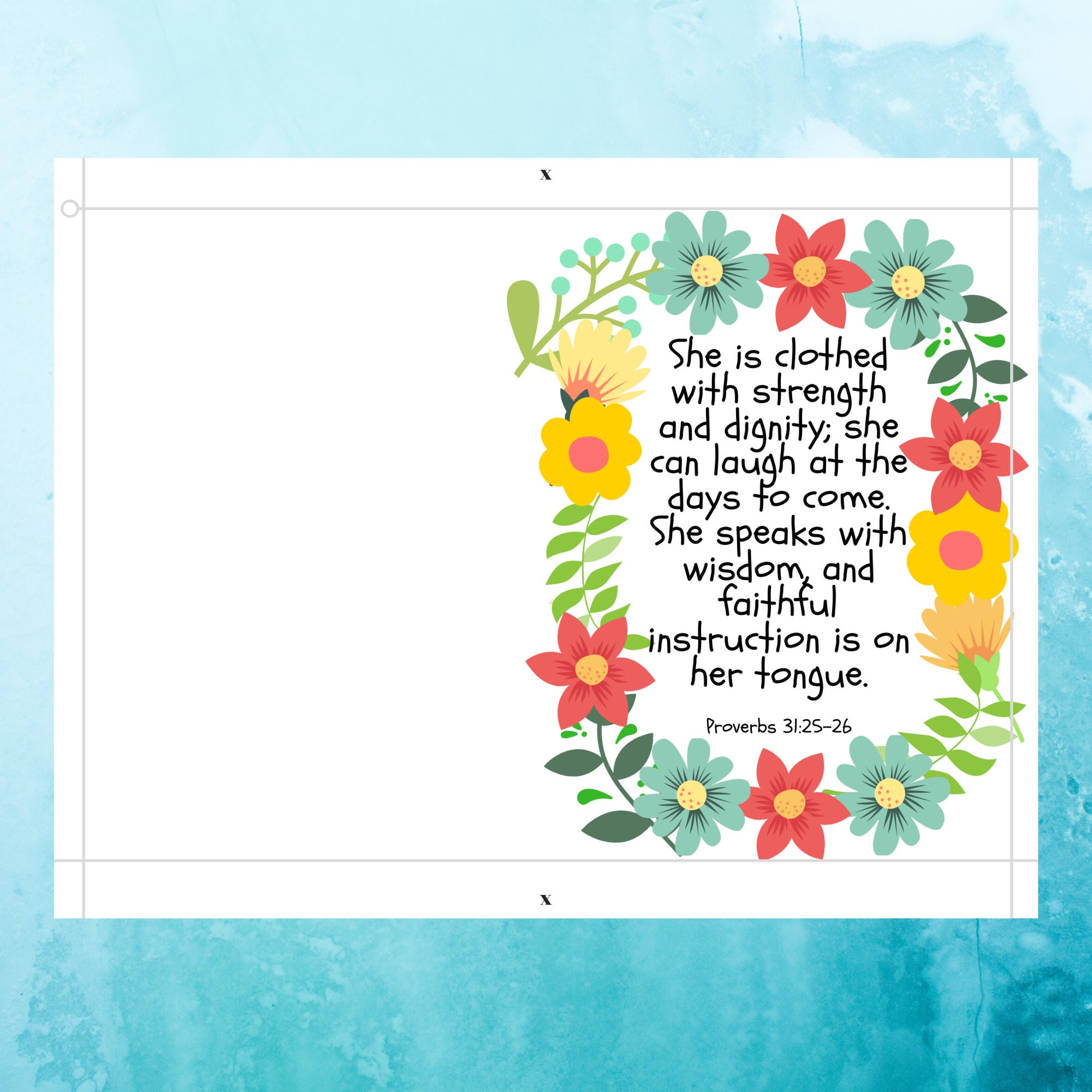PRINTABLE Proverbs 31 Card; Religious Mothers Day, Christian Birthday ...
