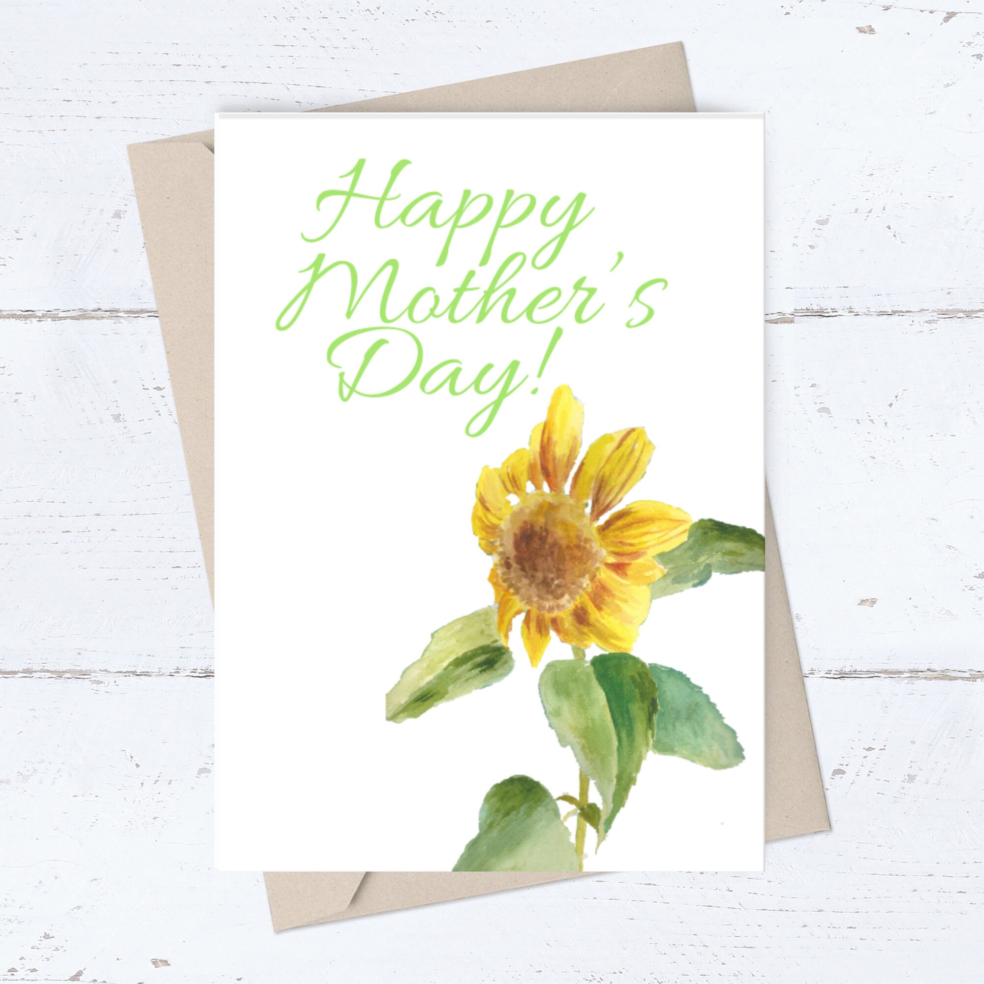 Sunflower Mothers Day Card PRINTABLE Mothers Day Card Happy Mothers Day ...