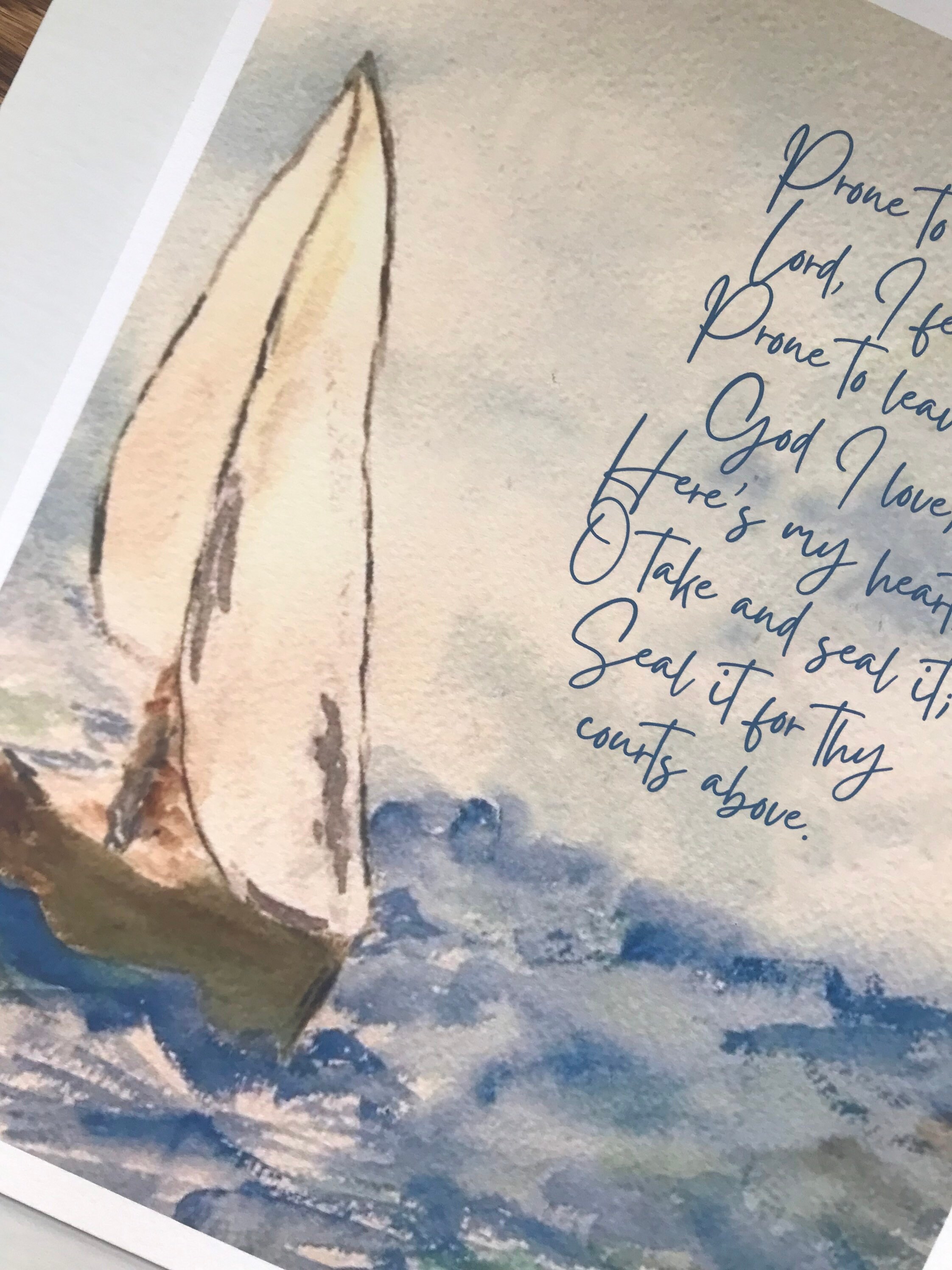 Sailboat Painting, Religious Wall Art, Nautical Ocean Christian Print ...