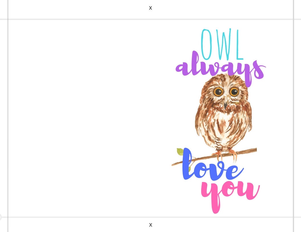 Owl Valentines Day PRINTABLE Card; Funny Pun Owl Always Love You ...